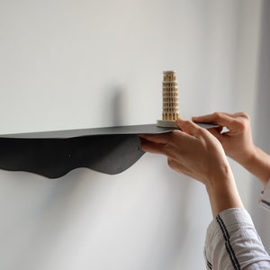 Wavy Metal Shelf, Floating Wavy Decorative Shelf, Wall Mounted ...