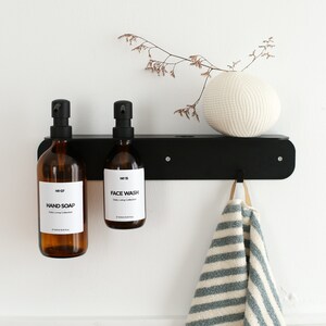 Metal Shelf With Hook, Aesop Bottle Holder for Bathroom, Wall Mounted ...