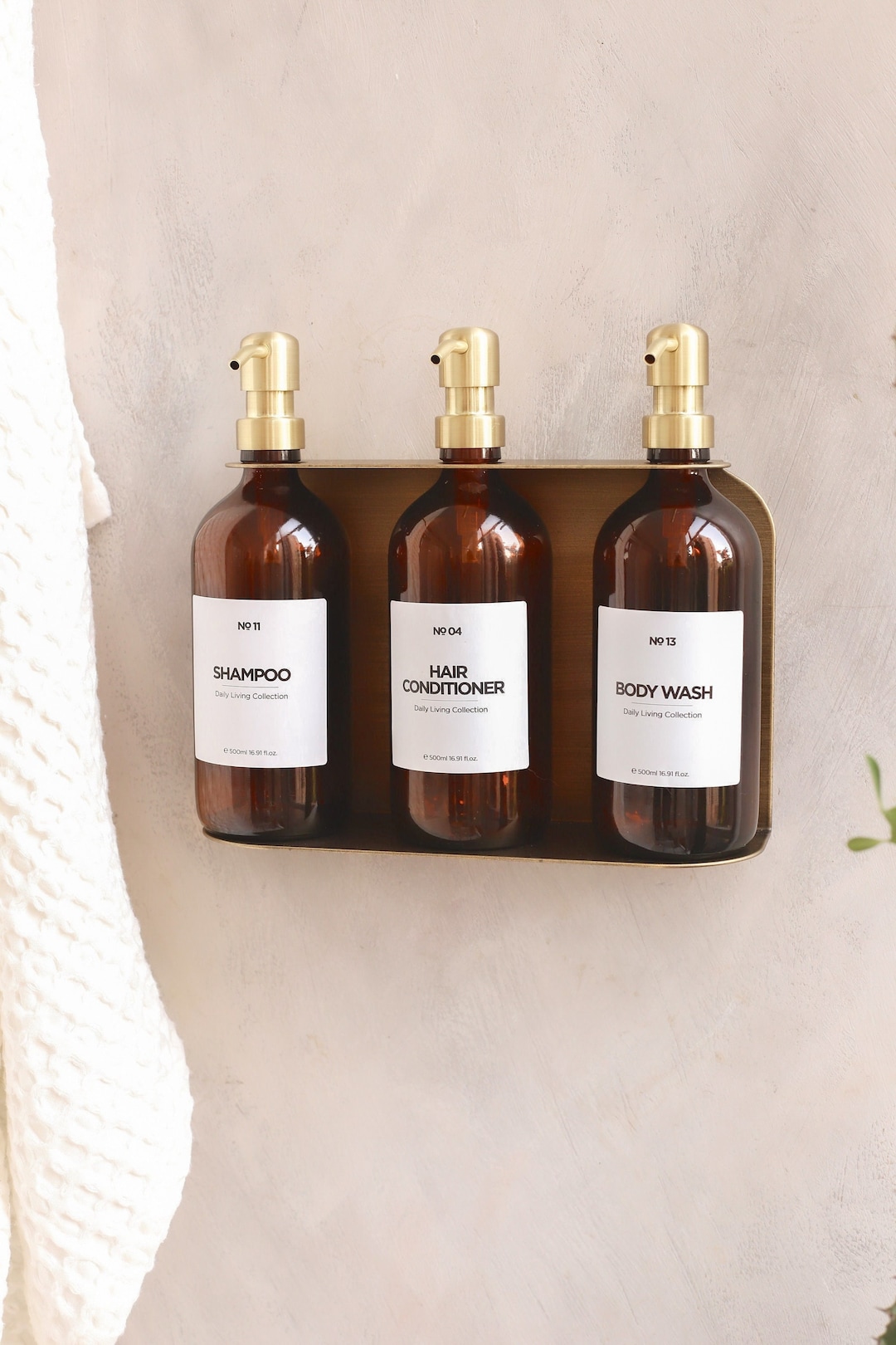 Wall Mounted Gold Soap Dispenser Holder, Double Luxurious Pump Bottle ...