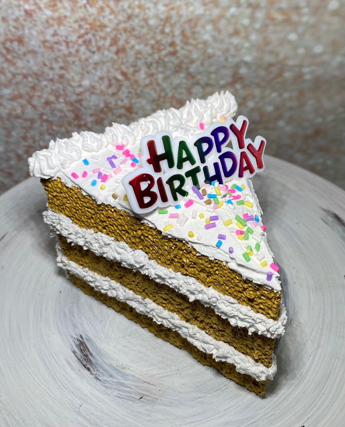 Fake Slice of Birthday Cake Photo Prop - Etsy