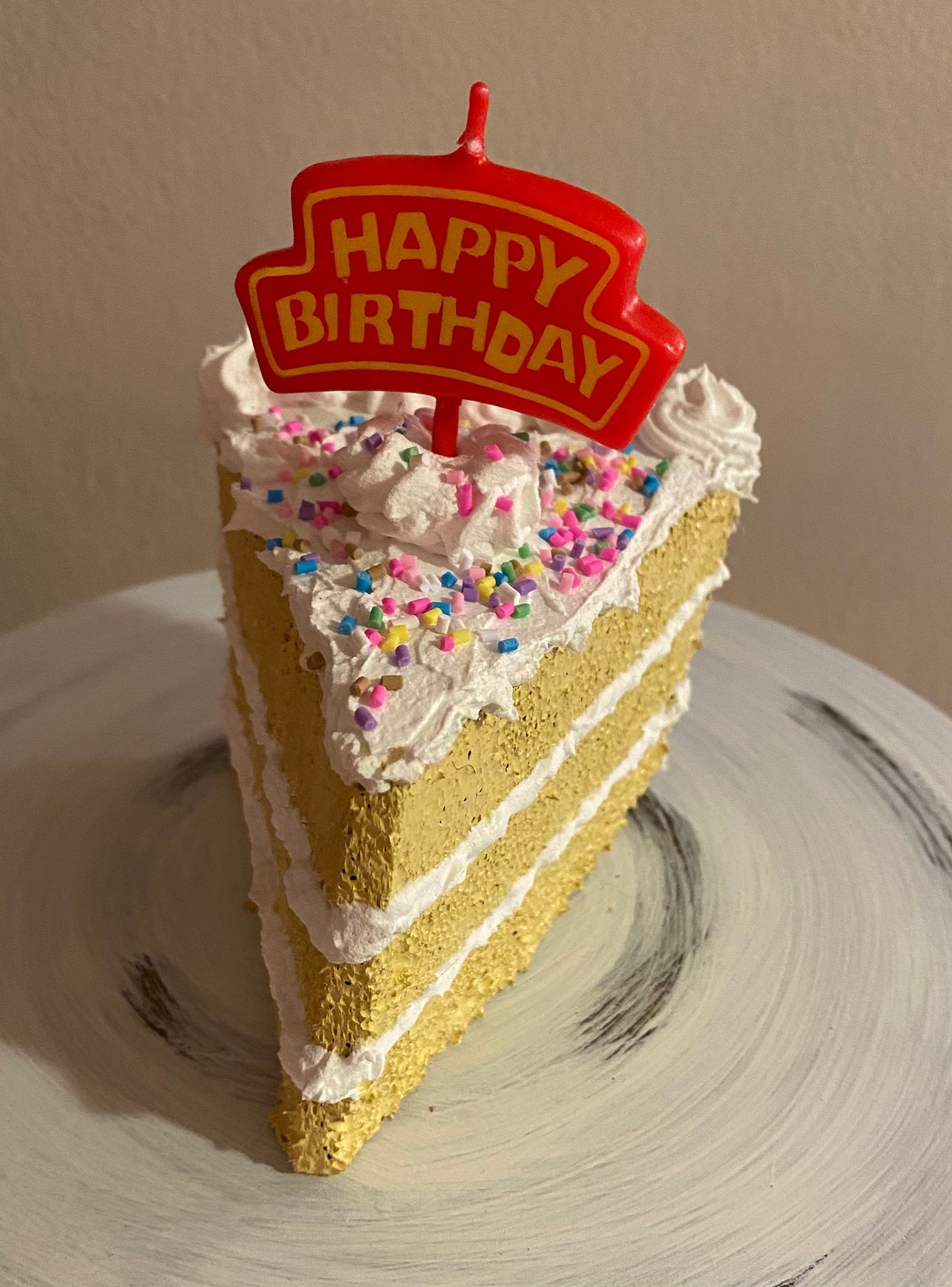 Fake Slice of Birthday Cake Photo Prop | Etsy