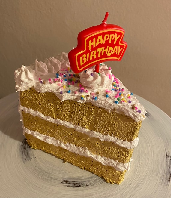 Fake Slice of Birthday Cake Photo Prop | Etsy