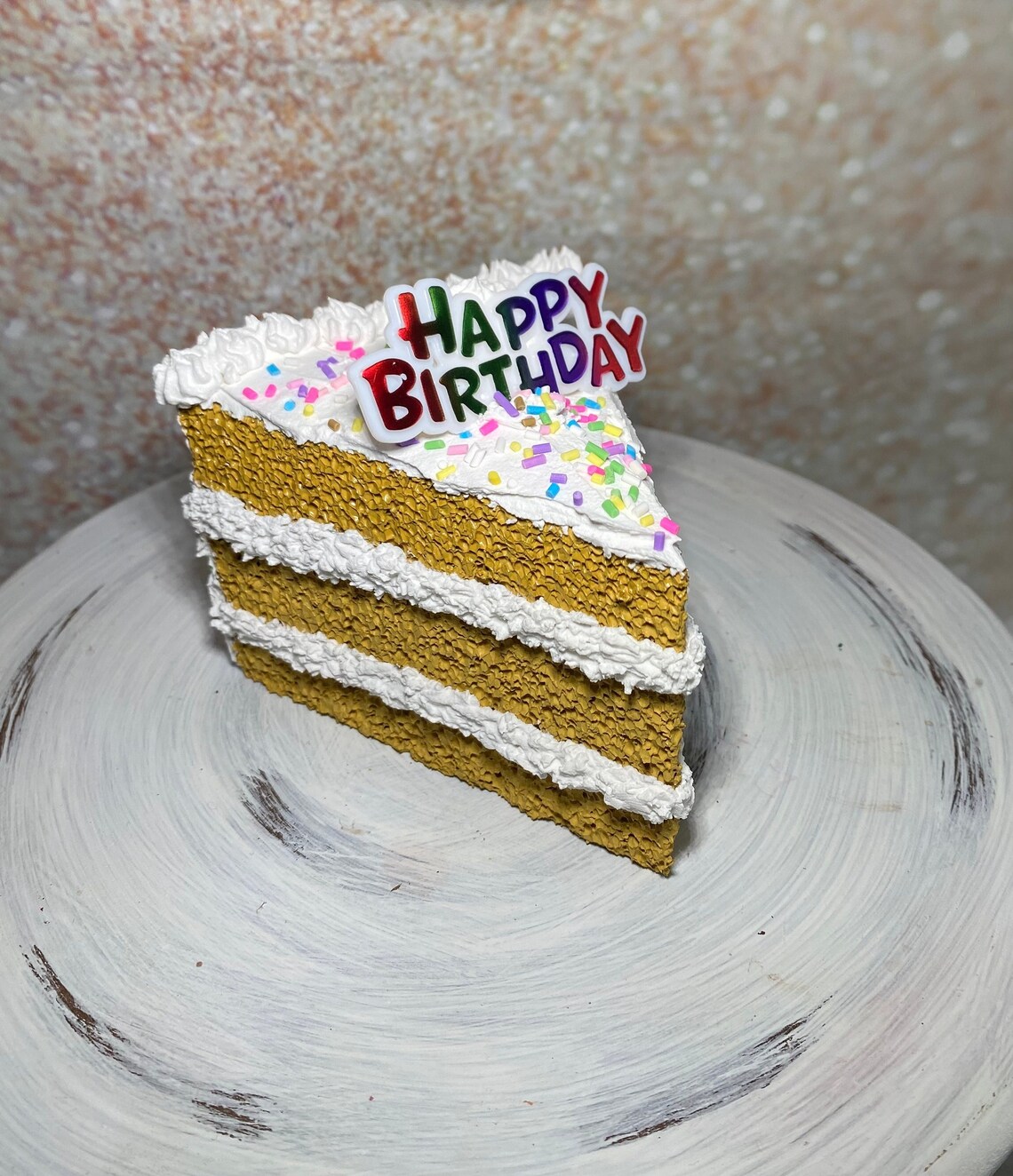 Fake Slice of Birthday Cake Photo Prop - Etsy