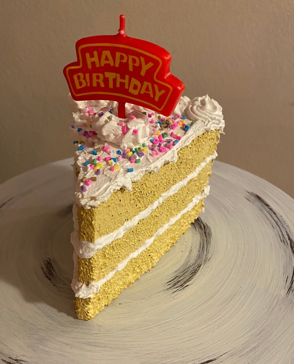 Fake Slice of Birthday Cake Photo Prop | Etsy