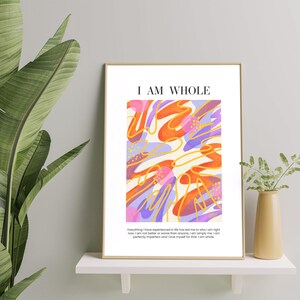 Printable Daily Affirmation Wall Art, I Am Whole, Daily Affirmation ...
