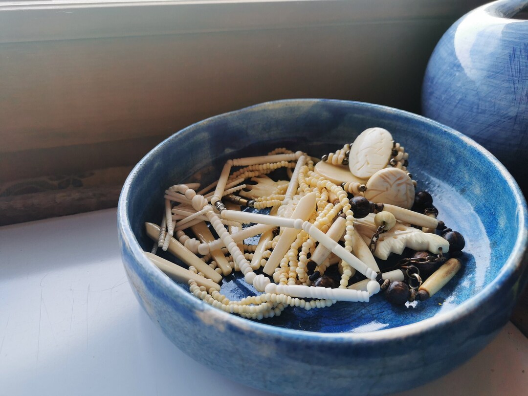 Vintage Jewellery Various BONE Parts CRAFT Lot Jewellery Making , Bead ...