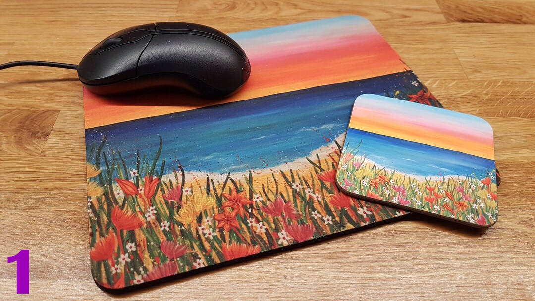 Stylish Working From Home Mouse Mat and Coaster Set - Etsy