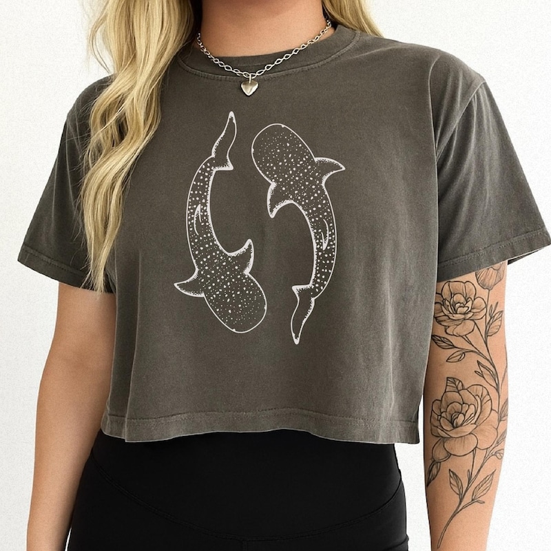 Whale Cropped Tshirt - Etsy