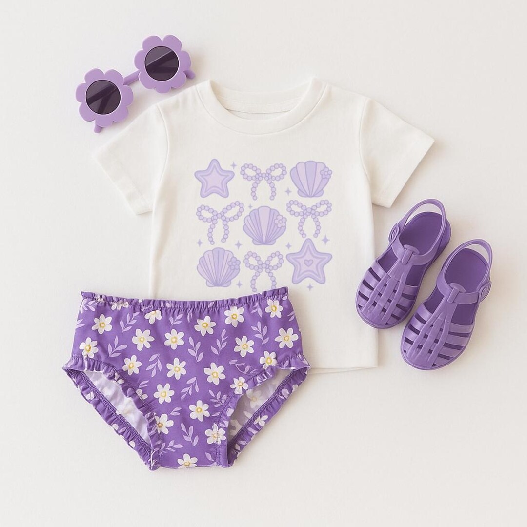 Girls Seashell Shirt - Kids Summer Shirt - Kids Beach Shirt - Kids ...