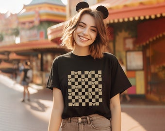 Checkered Disney Characters, Retro Disney Characters, Minnie Checkered ...