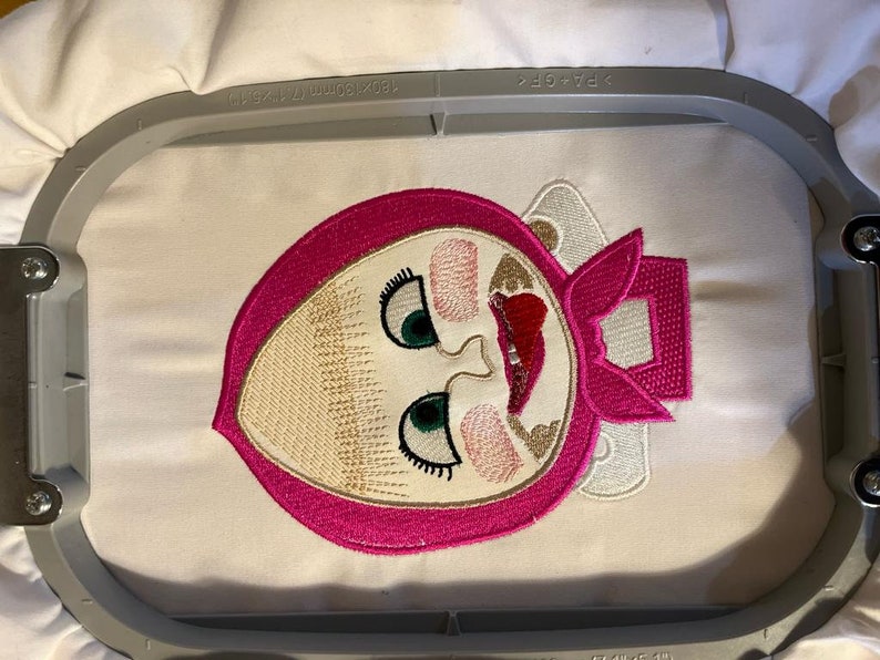 Masha Embroidery Apllique, 3 Sizes, 4x4, 5x7 and 6x9 Embroidery Design ...