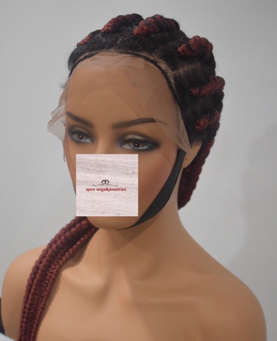 Large Cornrow Braided Wig Frontal Lace Wig Double Frontal Lace Color D13 Wig Braids Large All Back Braids 30 Inches Etsy UK