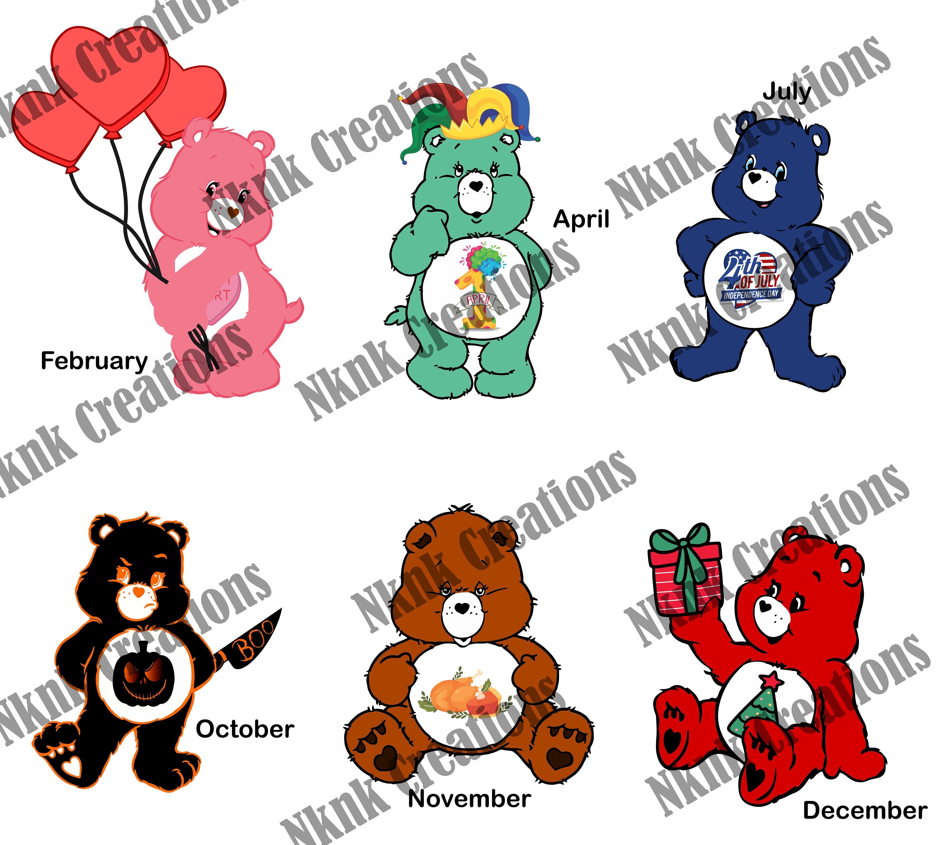 Holiday Care Bears - Digital Download Png's - Etsy