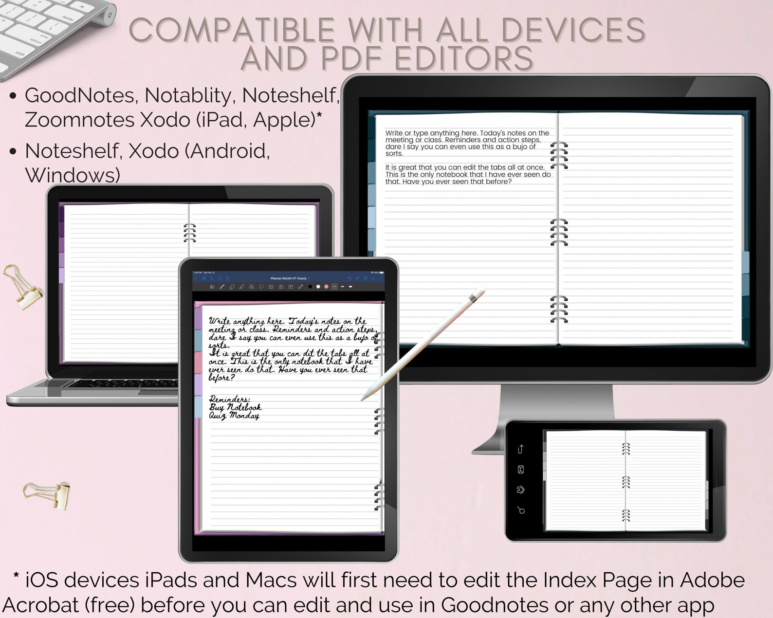 Unicorn Pink Purple Blue Ombre Digital Notebook Fully - Etsy