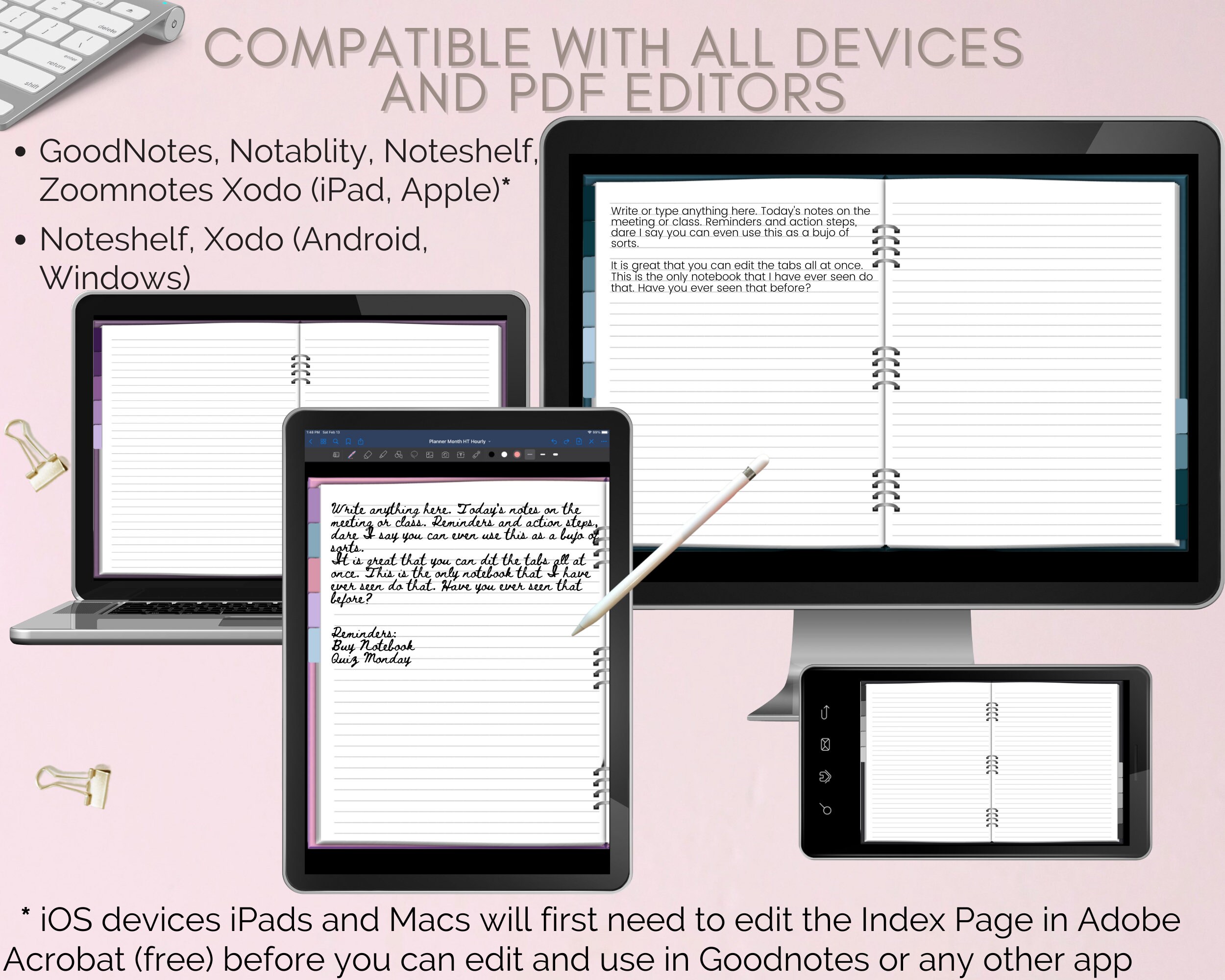 Gray Ombre Digital Notebook, 10 Tabs and 220 Lined Pages. 2 PDF Files ...