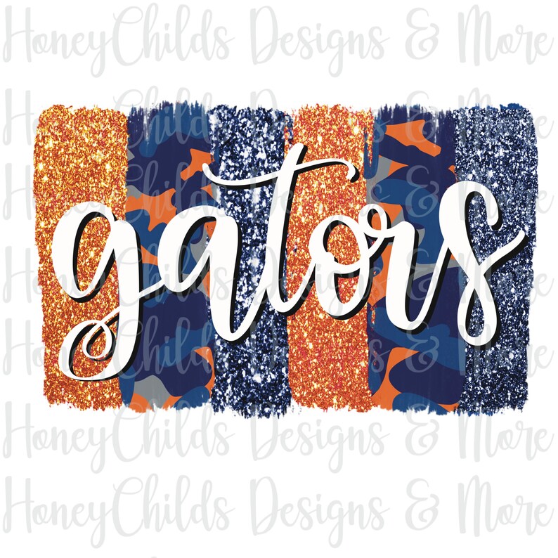 Gators Blue and Orange Brush Strokes PNG SUBLIMATION - Etsy