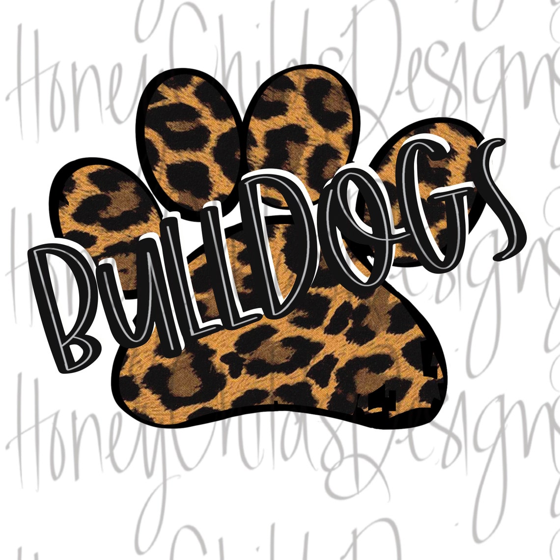 Leopard Paw Print Bulldogs PNG Sublimation - Etsy