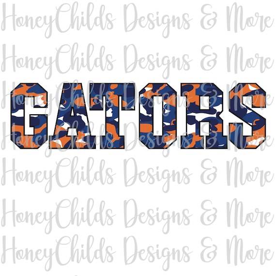 Gators Blue and Orange Camo Block PNG SUBLIMATION - Etsy