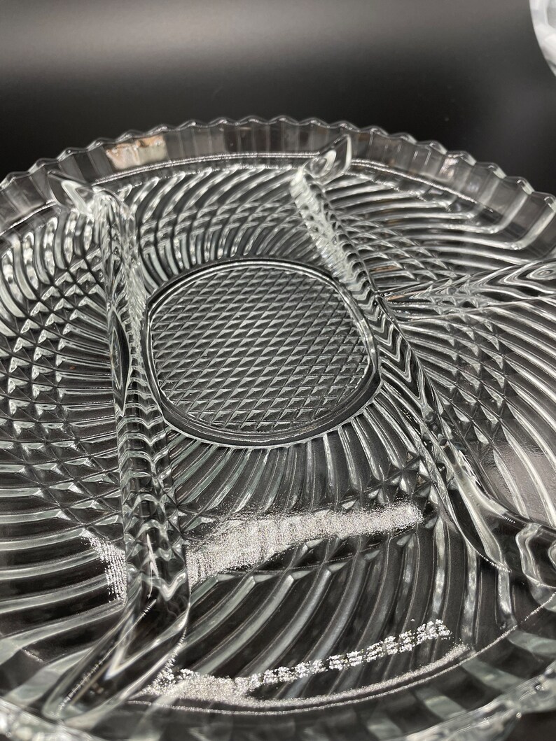 Vintage Dominion Clear Glass Divided Cheese and Relish Plate, Canada ...