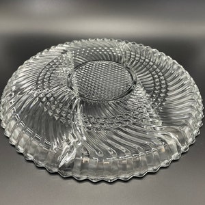 Vintage Dominion Clear Glass Divided Cheese and Relish Plate, Canada ...