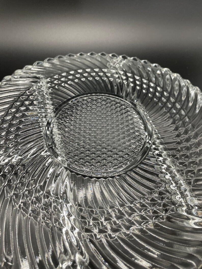 Vintage Dominion Clear Glass Divided Cheese and Relish Plate, Canada ...