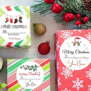Custom Holiday Labels, Personalized Merry Christmas Labels, Holiday ...