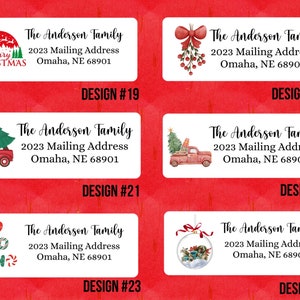 30 Christmas Return Address Labels, Holiday Return Address Labels ...
