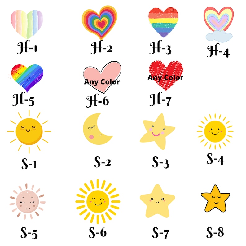 Name Labels Variety Pack Rainbow Hearts Name Labels Skinny | Etsy