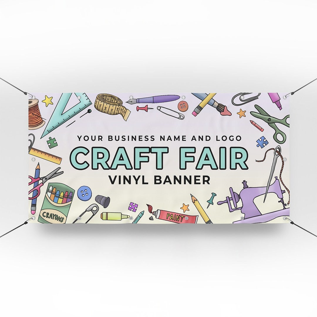 Custom Craft Fair Show Vinyl Banner — Tent Canopy Table Banner - Etsy
