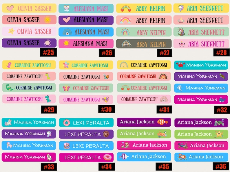 72 Skinny School Supply Labels - Dishwasher Safe - Waterproof Labels ...
