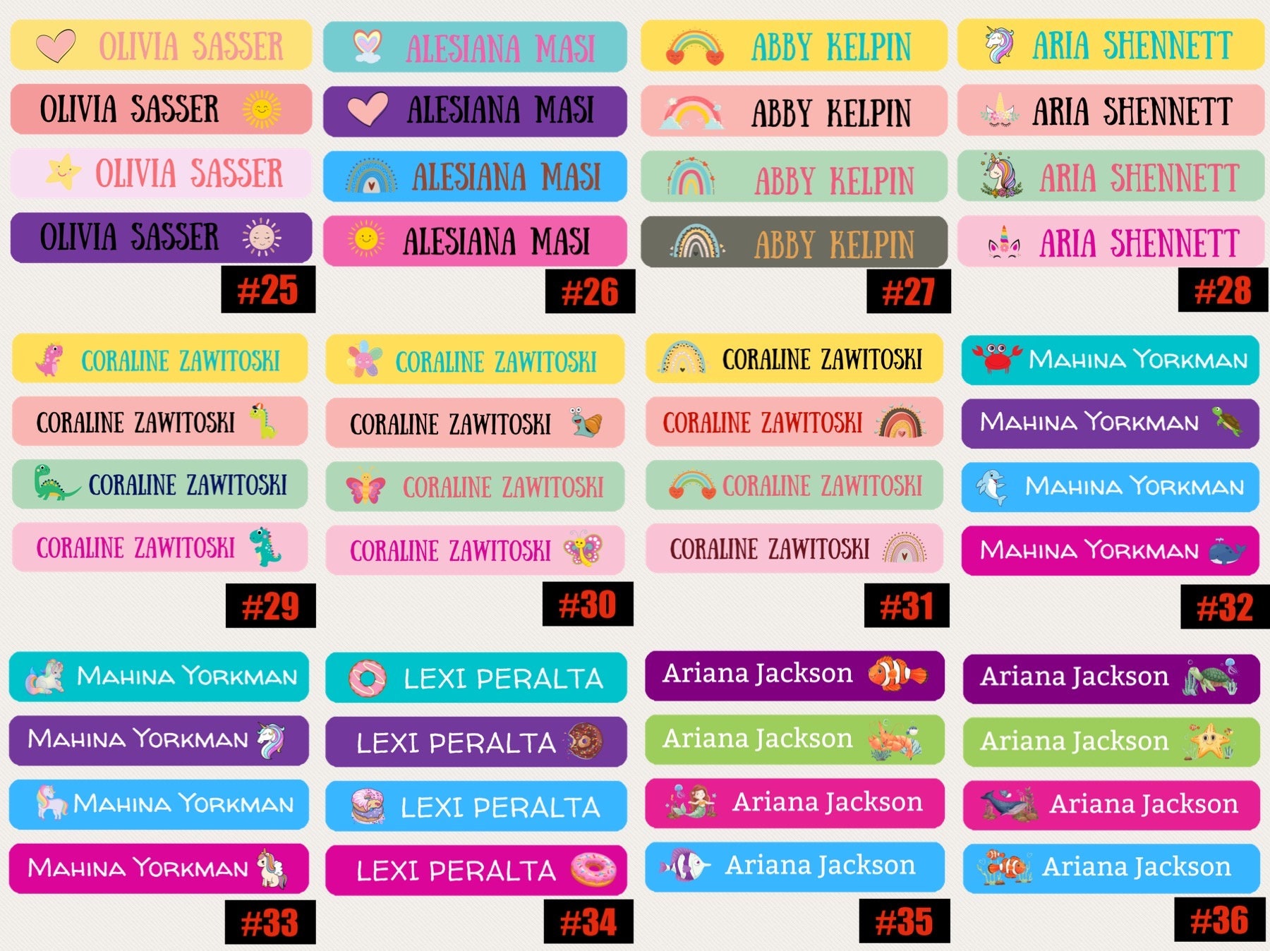 72 Skinny School Supply Labels - Dishwasher Safe - Waterproof Labels ...