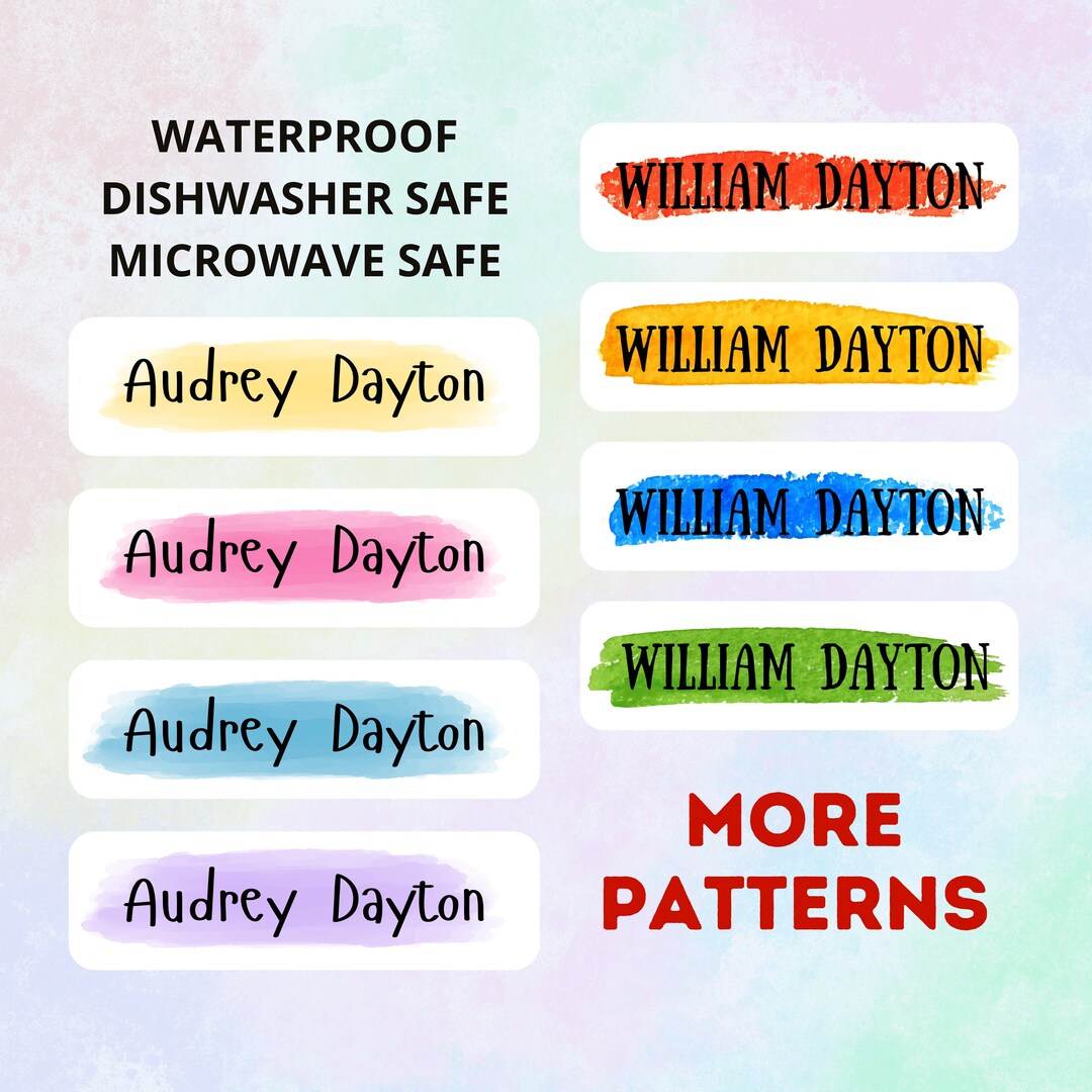 Waterproof Daycare Labels - Dishwasher Safe - Preschool Labels - Name ...