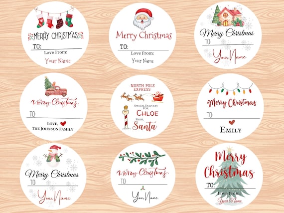 Custom Holiday Labels Personalized Merry Christmas Labels - Etsy
