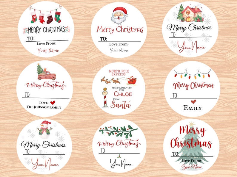 Custom Holiday Labels Personalized Merry Christmas Labels - Etsy