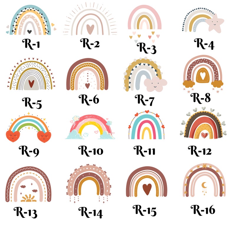 Name Labels Variety Pack Rainbow Hearts Name Labels Skinny | Etsy