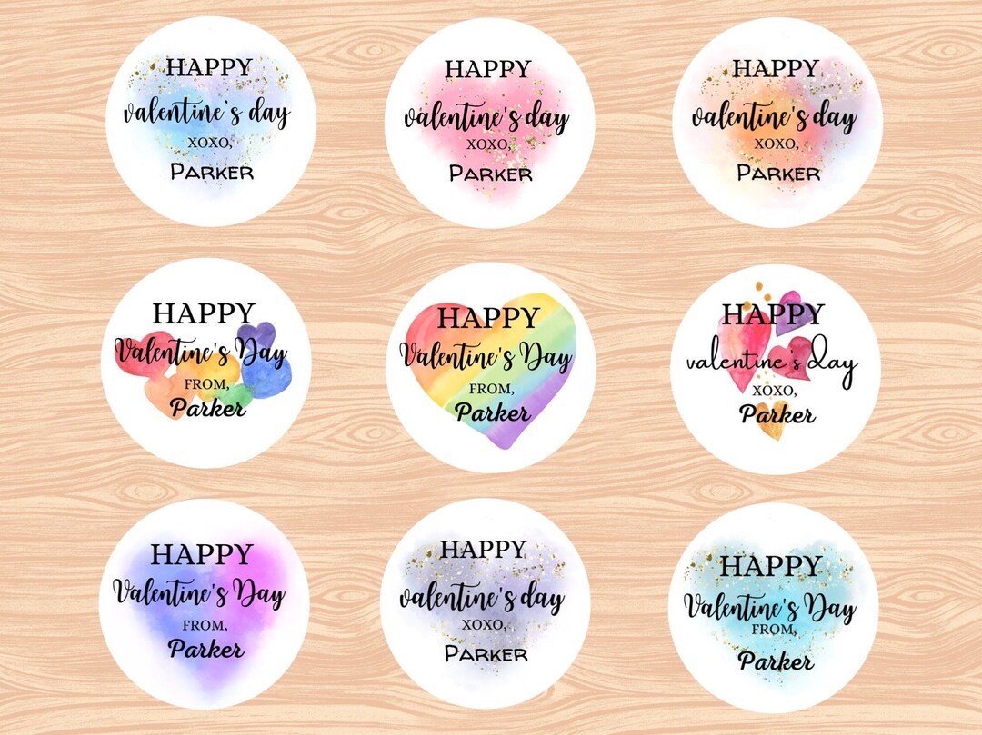 Custom Valentines Day Labels, Personalized Heart Valentines Day ...