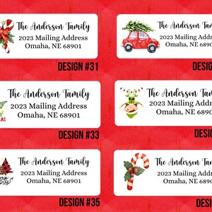 30 Christmas Return Address Labels, Holiday Return Address Labels ...
