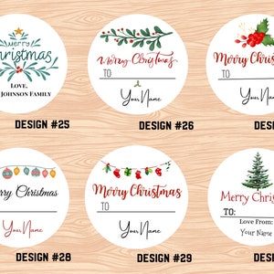 Custom Holiday Labels, Personalized Merry Christmas Labels, Holiday ...