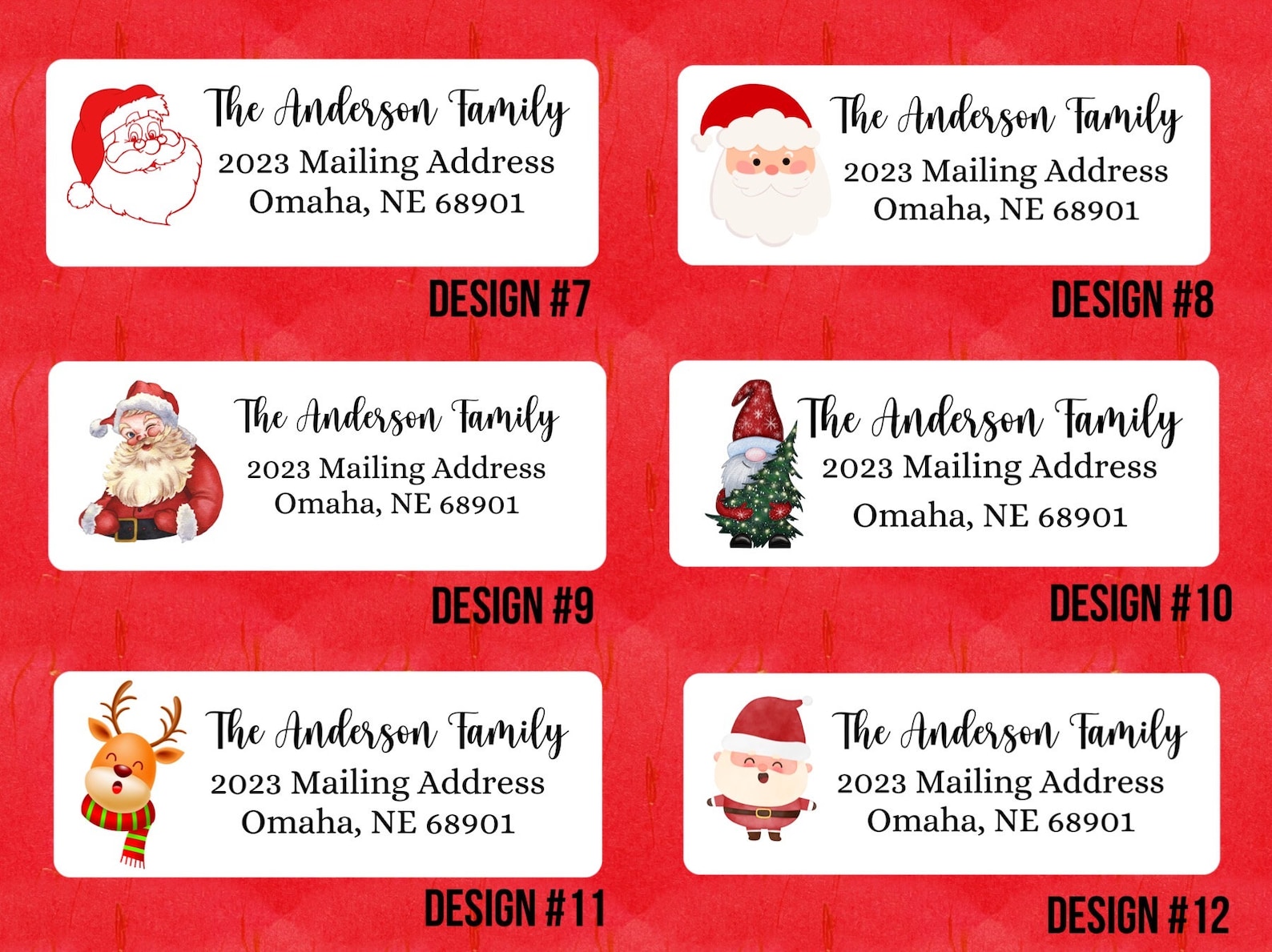 30 Christmas Return Address Labels, Holiday Return Address Labels ...