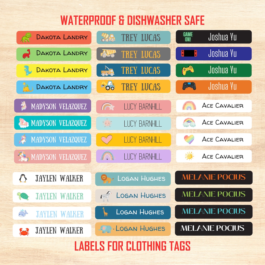 Custom Waterproof Daycare Labels- Dishwasher Safe - Preschool Labels ...