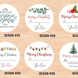 Custom Holiday Labels, Personalized Merry Christmas Labels, Holiday ...