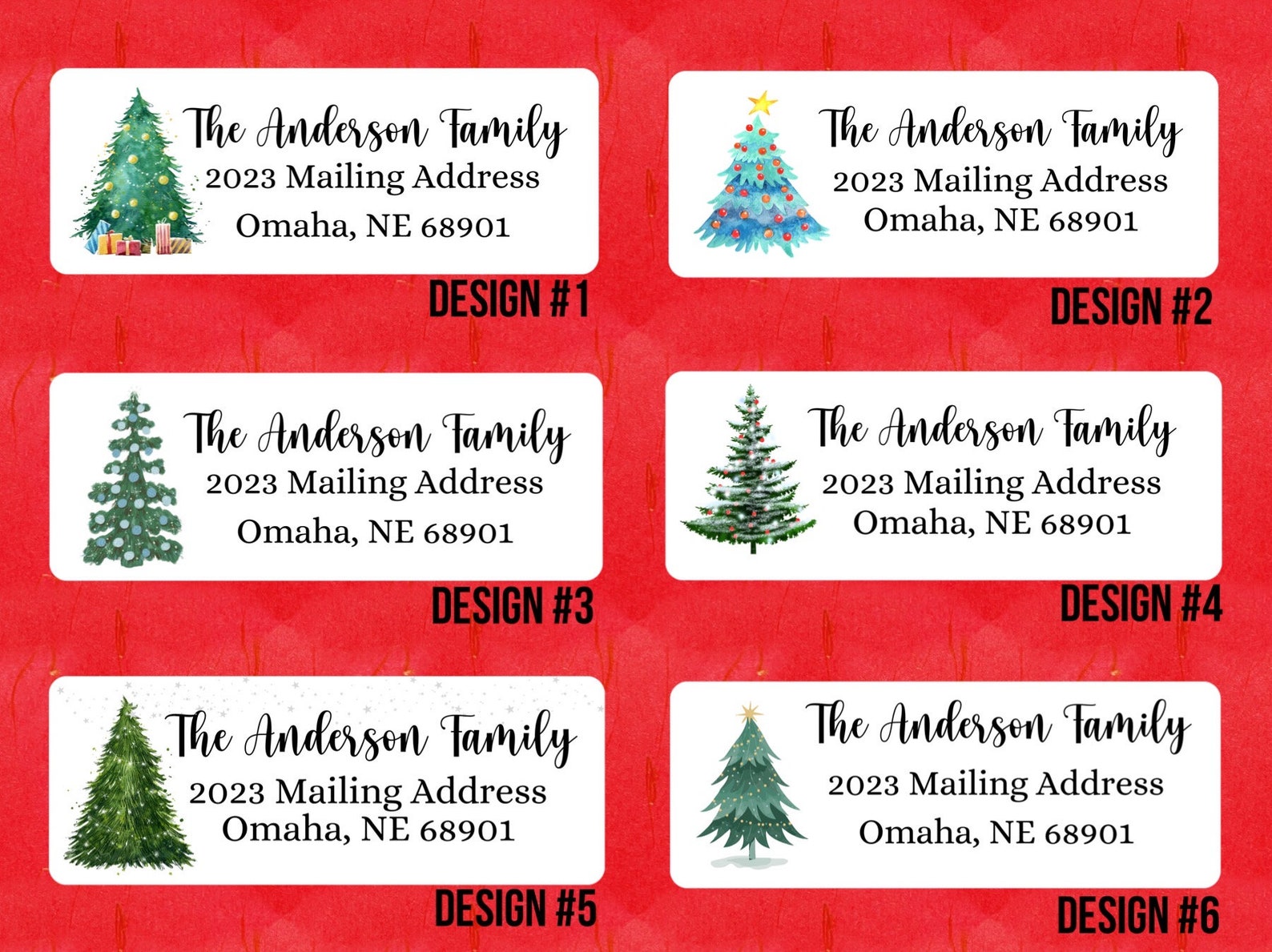 30 Christmas Return Address Labels, Holiday Return Address Labels ...