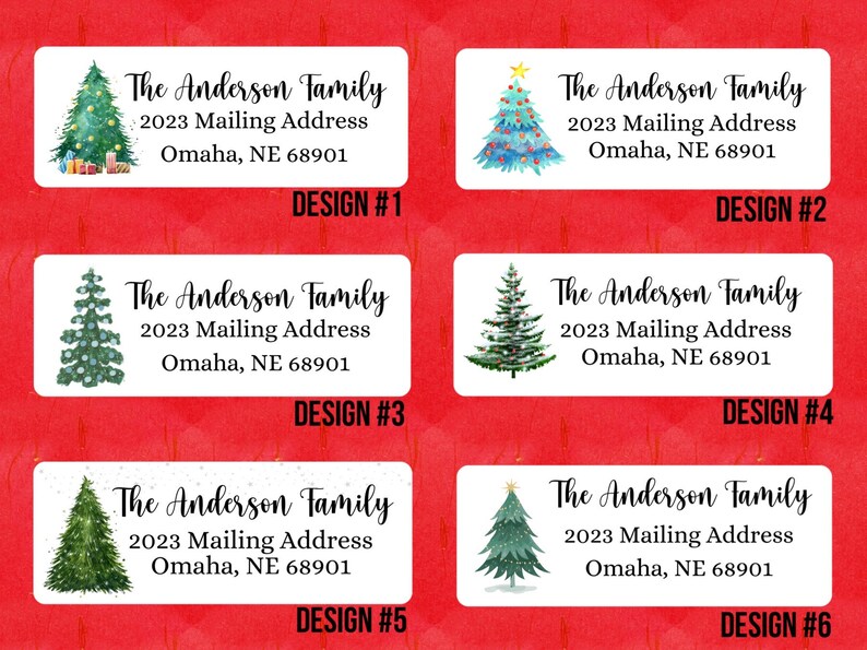 30 Christmas Return Address Labels, Holiday Return Address Labels ...