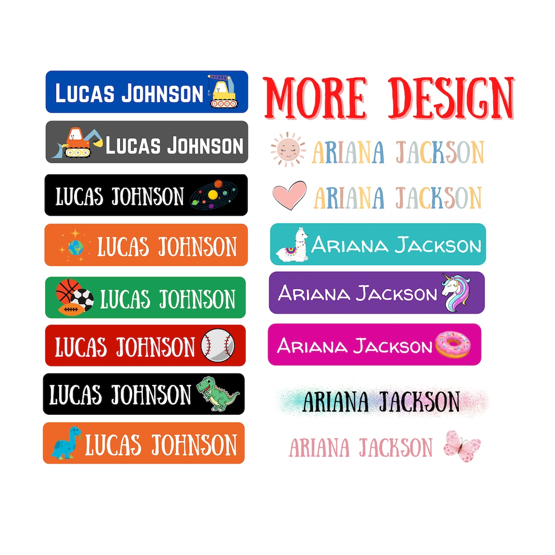 Kids Custom School Supply Labels -dishwasher Safe - Waterproof Labels ...