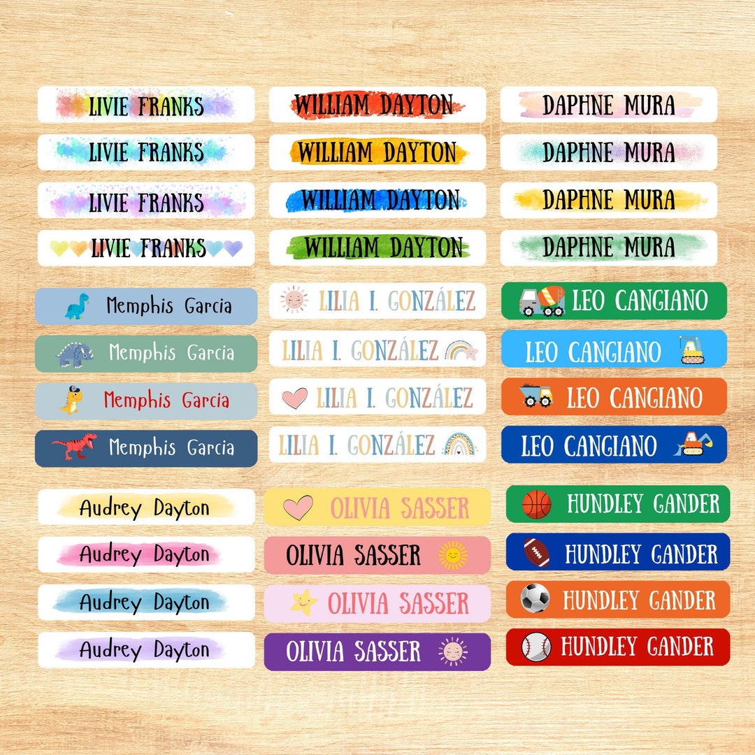 72 Skinny School Supply Labels - Dishwasher Safe - Waterproof Labels ...