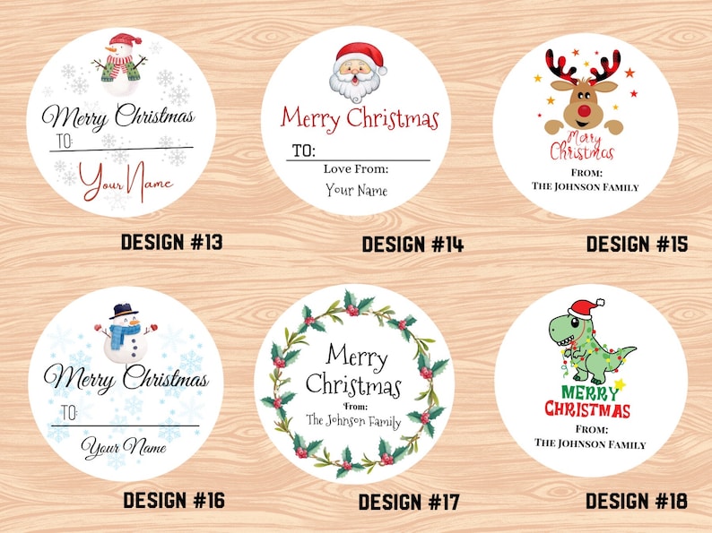 Custom Holiday Labels Personalized Merry Christmas Labels - Etsy