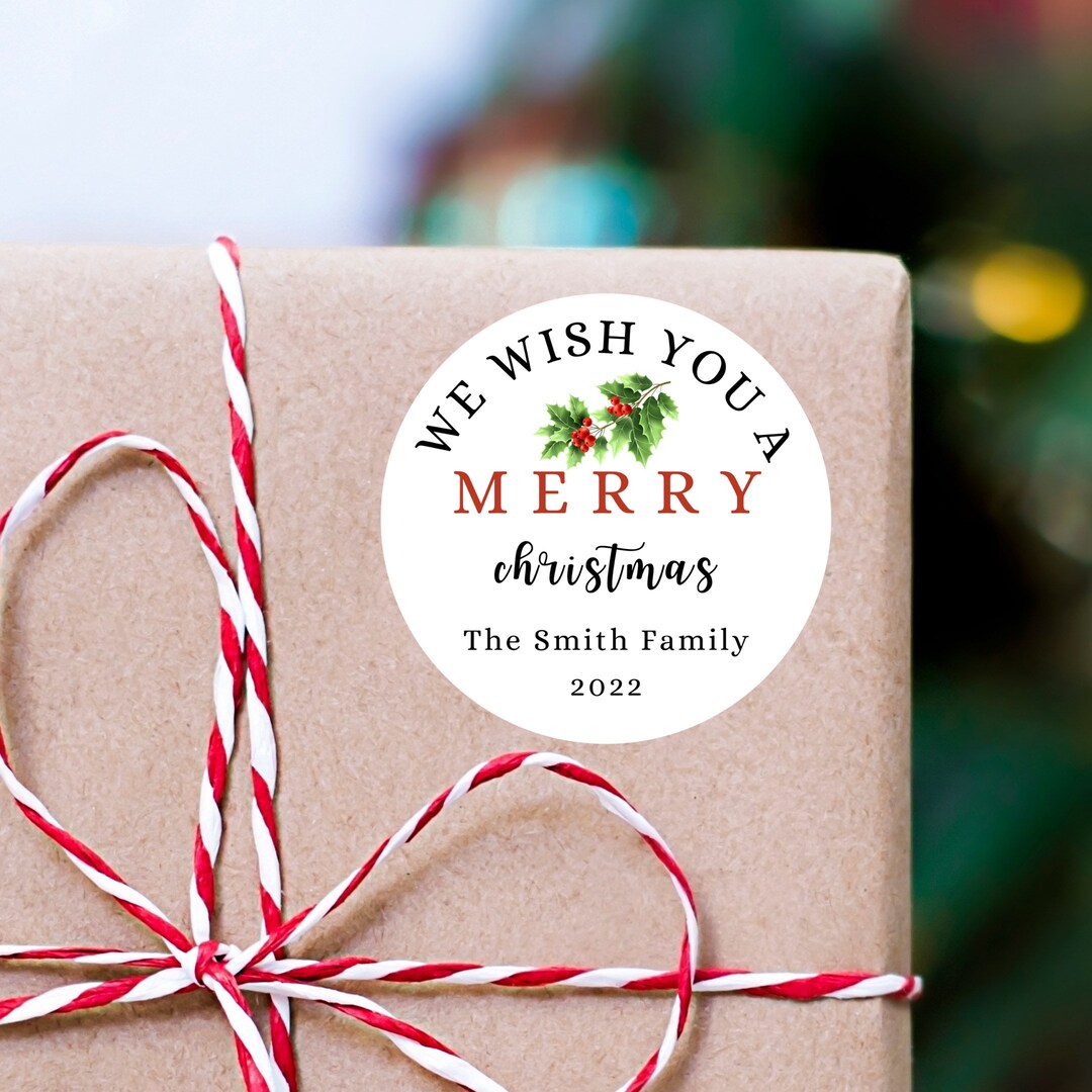 Custom Holiday Labels Personalized Merry Christmas Labels - Etsy