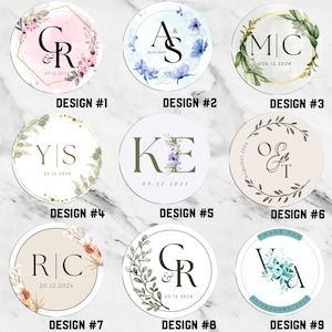 Wedding Custom Stickers | Custom Labels | Circle Logo Labels | Wedding ...