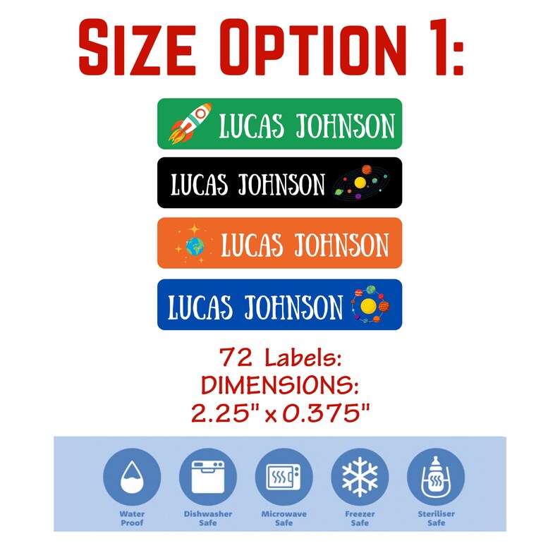72 Skinny School Supply Labels Dishwasher Safe Waterproof - Etsy