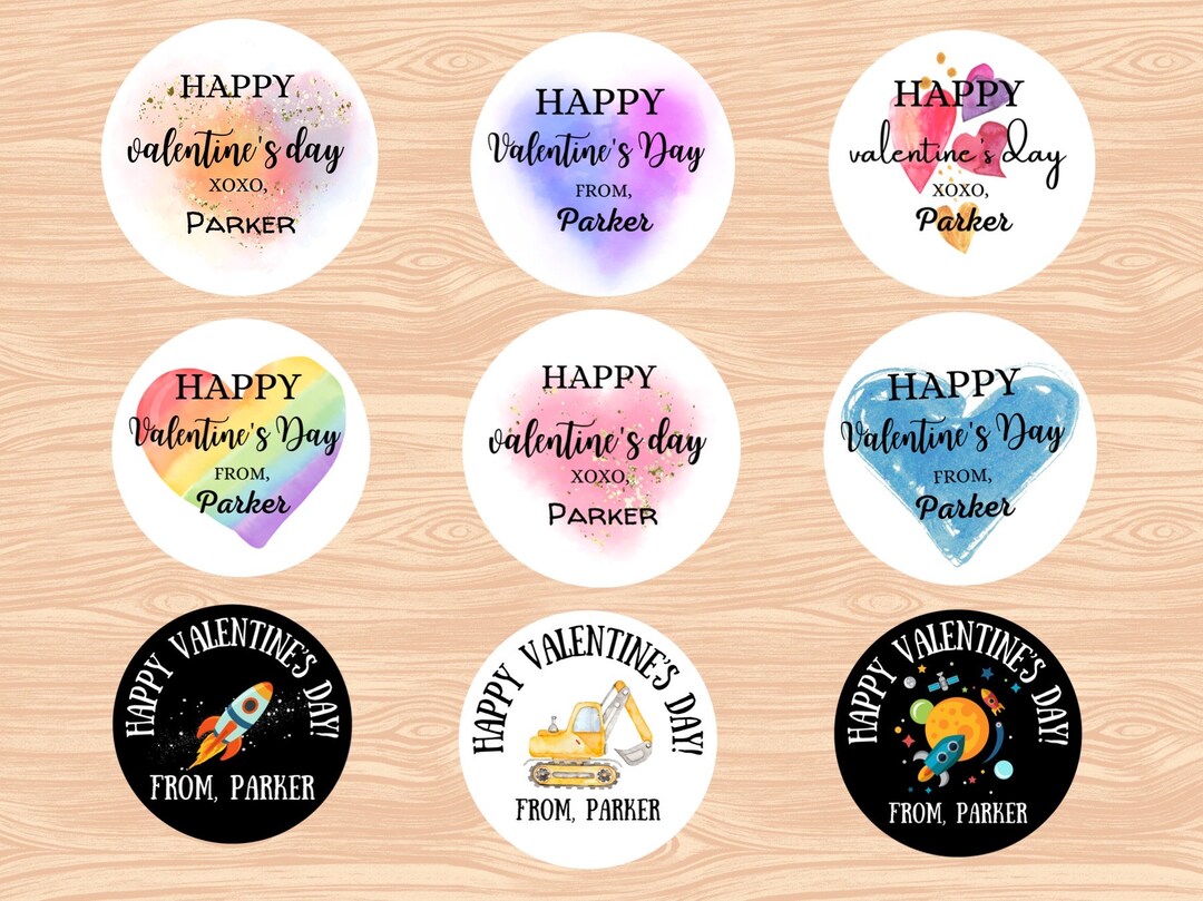 Custom Valentines Day Labels, Personalized Valentines Day Stickers ...